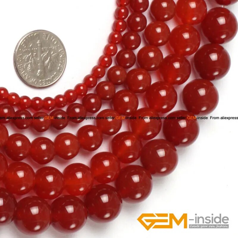 Красные натуральные агата бусины GEM-inside 4-18 мм 8mm (about 47pcs)