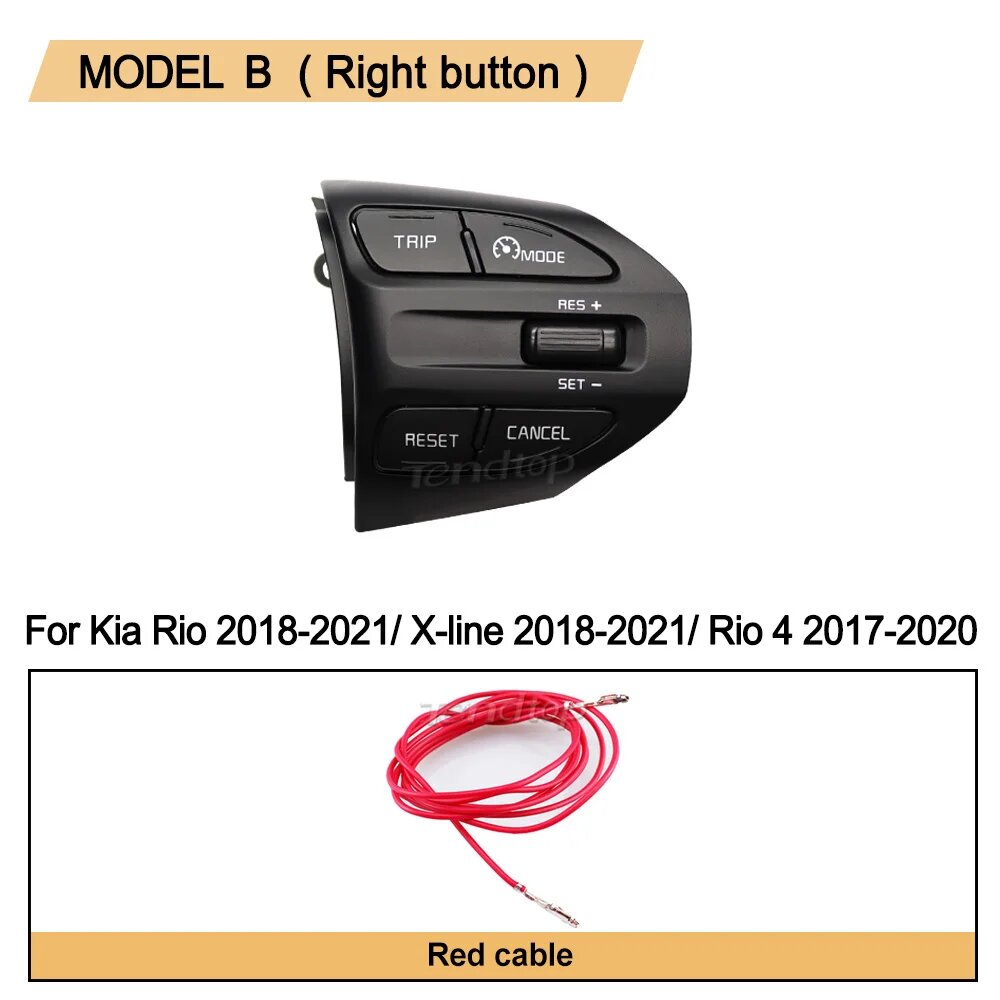 Управляющая кнопка на руль для KIA K2 RIO, Классическая кнопка управления круиз-контролем, громкостью, Bluetooth, телефоном, для KIA RIO K2-B Red C