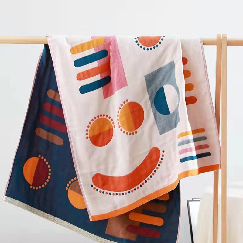 Марлевое хлопчатобумажное банное полотенце с животным рисунком 70X140 см