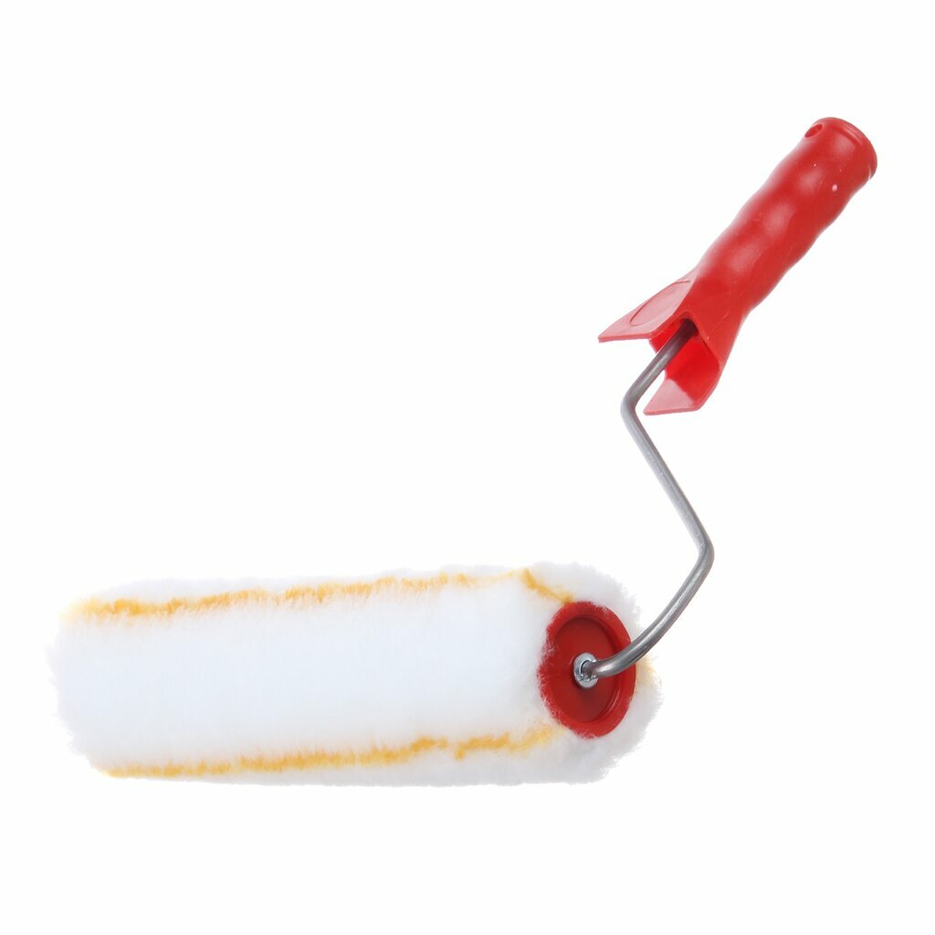 Валик малярный с ручкой, полиэфирное волокно, 250 мм, с бюгелем, для ремонта и покраски стен