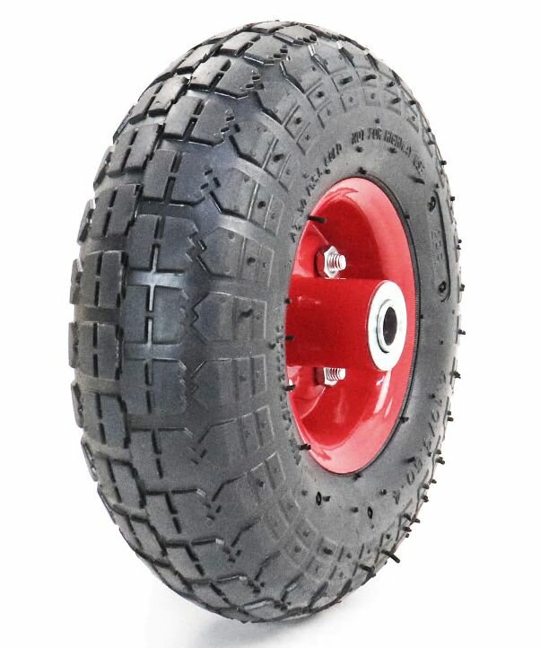 Колесо тачки садовой 4" 3,50-4" (под ось d16мм, длина 55мм)