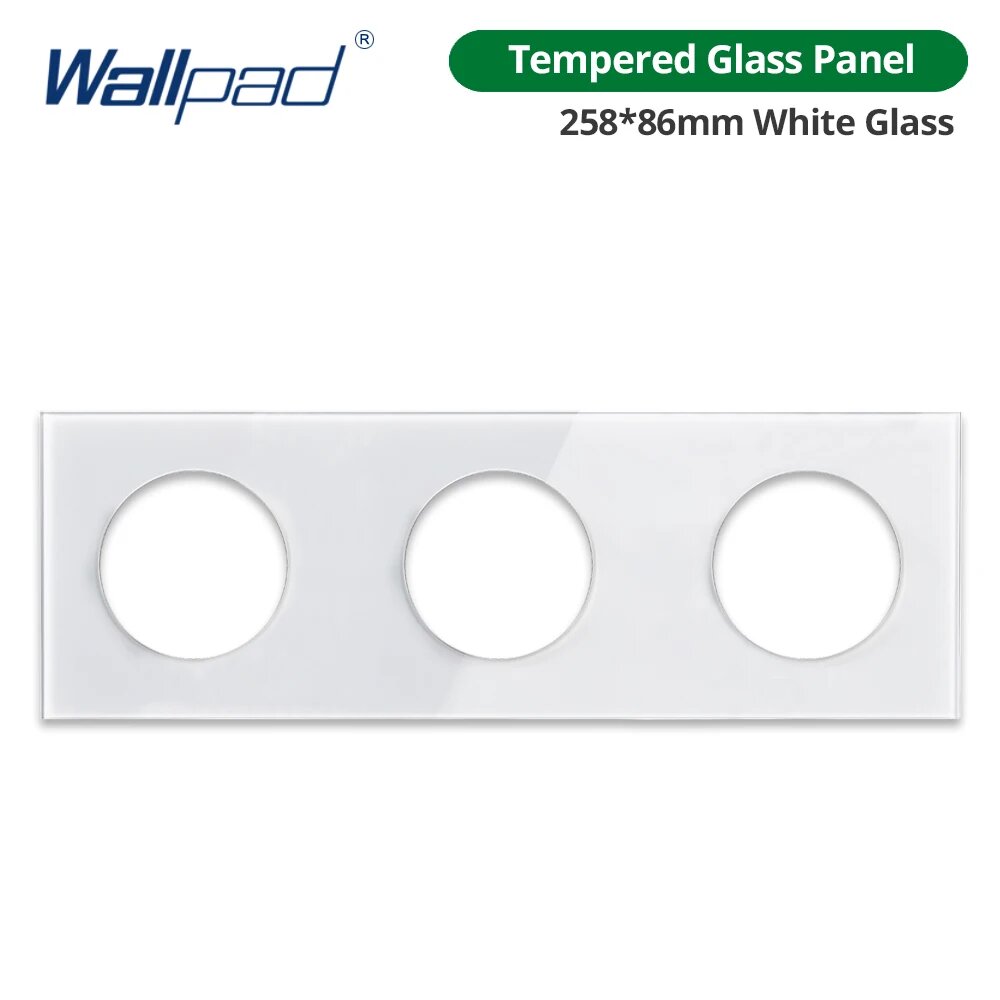 Wallpad Розетка настенная стеклянная белая, 258*86mm, Type: 3 Glass Frame