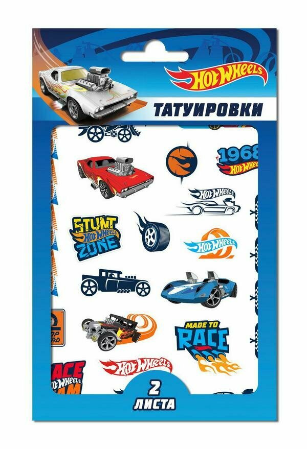Наклейки - татуировки Хот Вилс», 2 листа, диз. 2