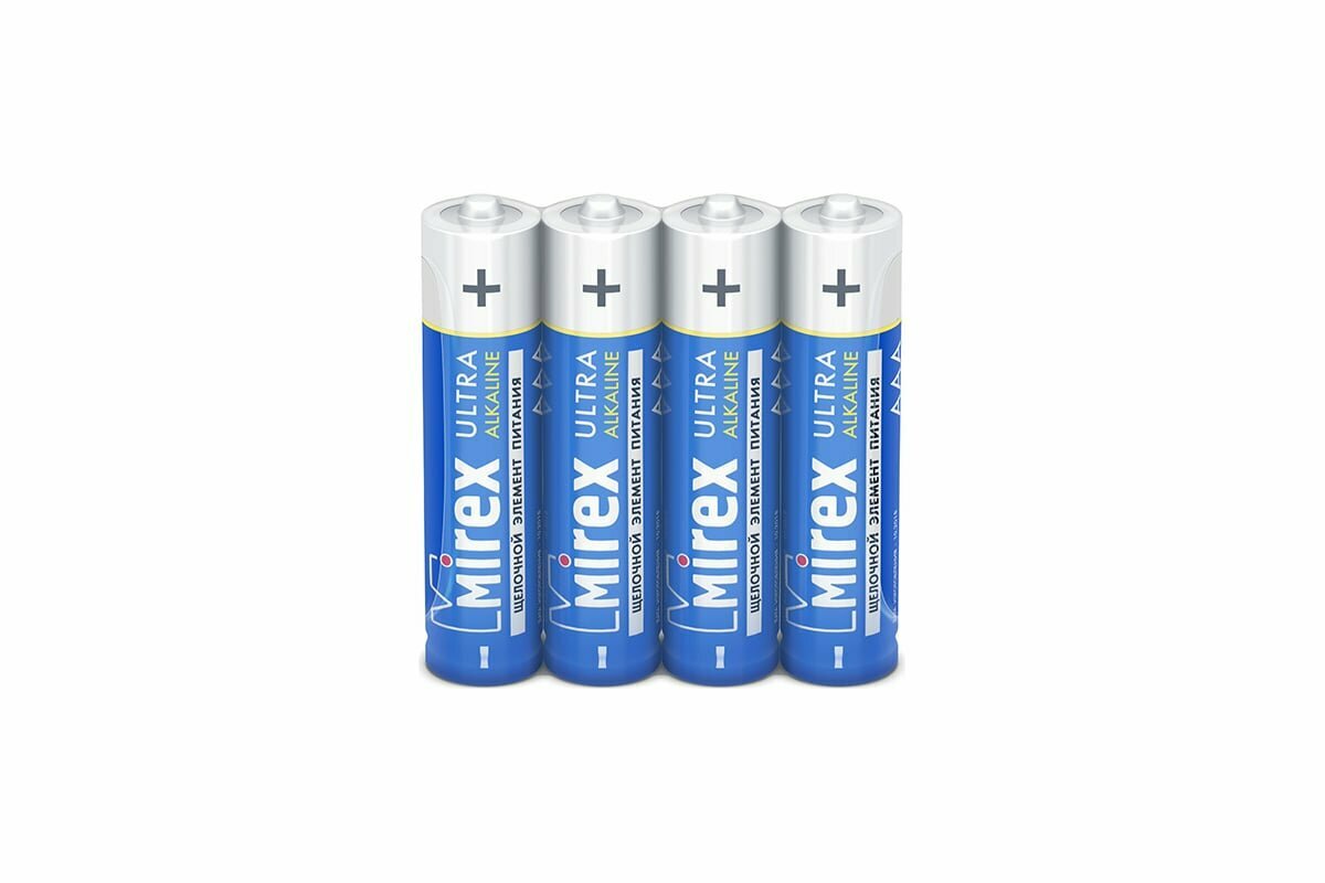 Mirex щелочная батарея LR03 AAA 1,5V 4 шт в shrink-упаковке 23702-LR03-S4 для дома
