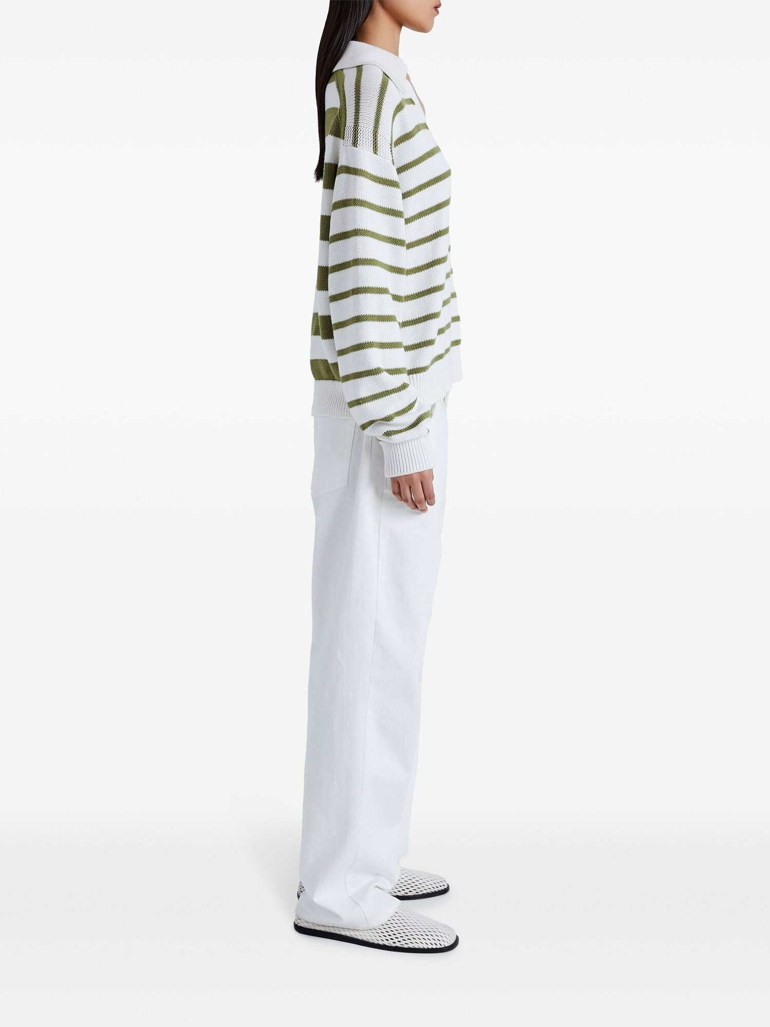 Свитер Proenza Schouler White Label Murphy, размер 6, , бежевый/белый — фото 1