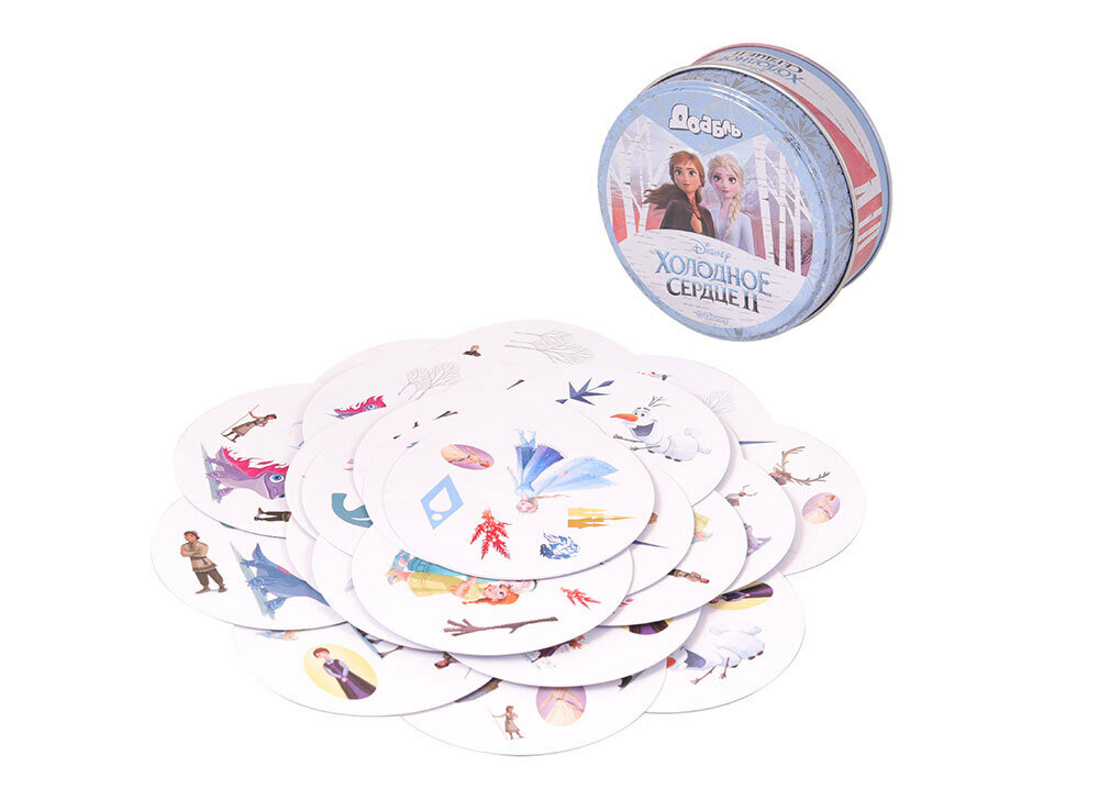 Развивающая игра "Доббль. Холодное сердце", компактная, настольная, на внимание и реакцию