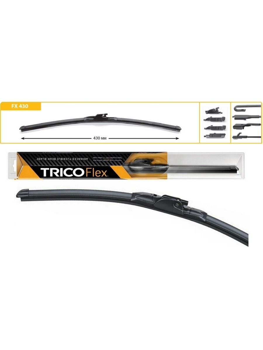 Щетка стеклоочистителя TRICO Flex, бескаркасная, 430 мм, 1 шт.