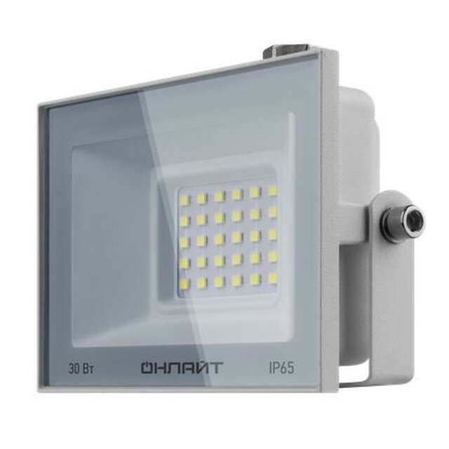 Прожектор светодиодный онлайт, 30 Вт, 6000 K, IP65, LED, белый