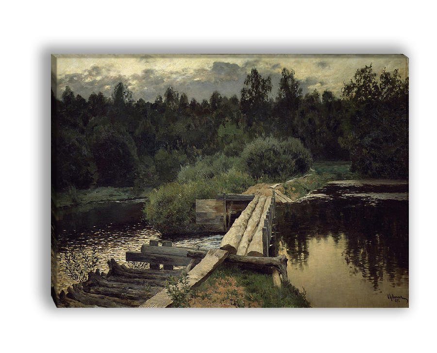 "У омута", Левитан Исаак Ильич, картина (репродукция) (50х35 см / на подрамнике)