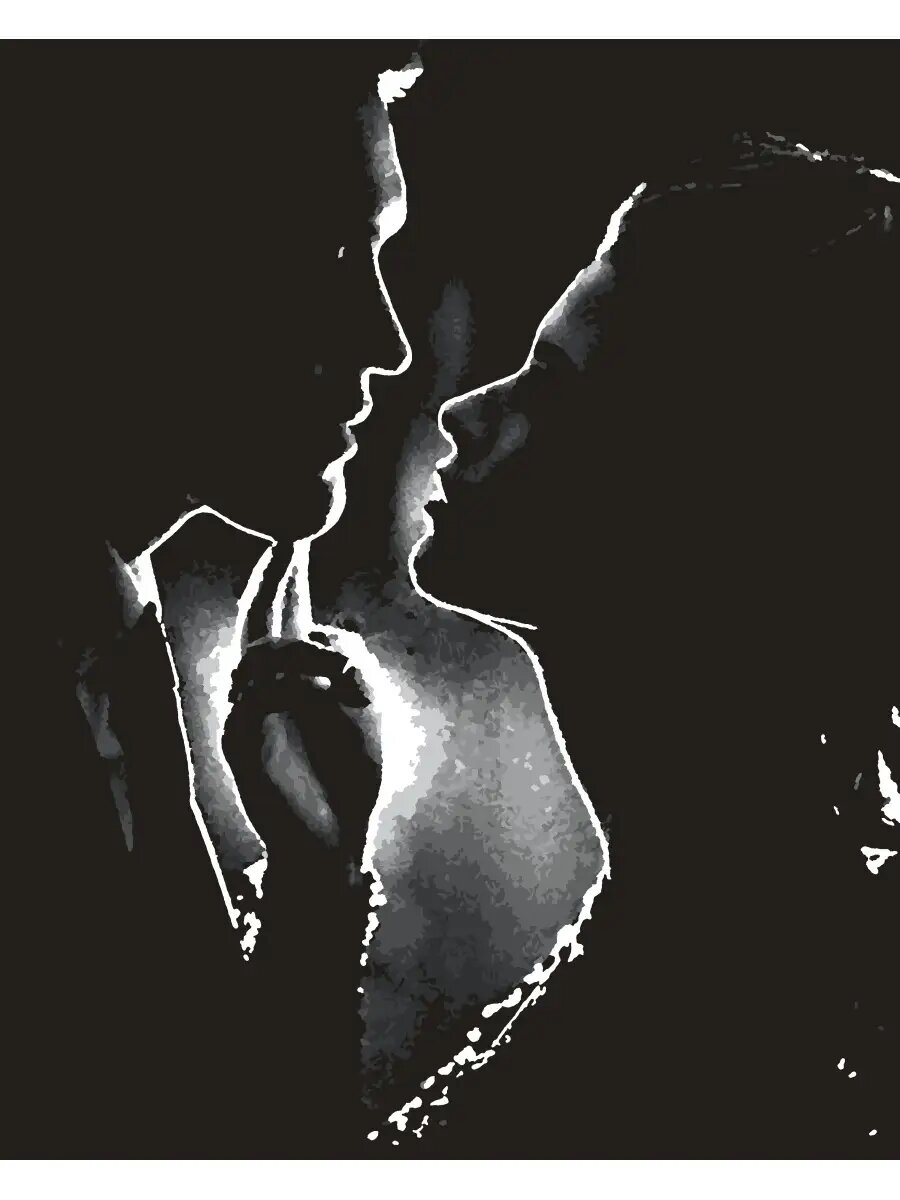 Картина по номерам "Любовь. Пара. Страсть", на холсте, 40x50 см, на подрамнике