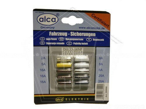 Предохранители цилиндрические alca (2а-1шт, 5а-1шт,8а,16а по 3шт,25а -2 шт.) (680000)