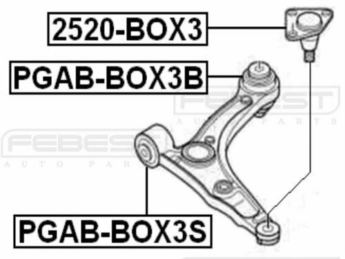 Сайлентблок передний переднего рычага citroen jumper fiat Febest PGABBOX3S Citroen / Peugeot: #3520S1* #3520S0*