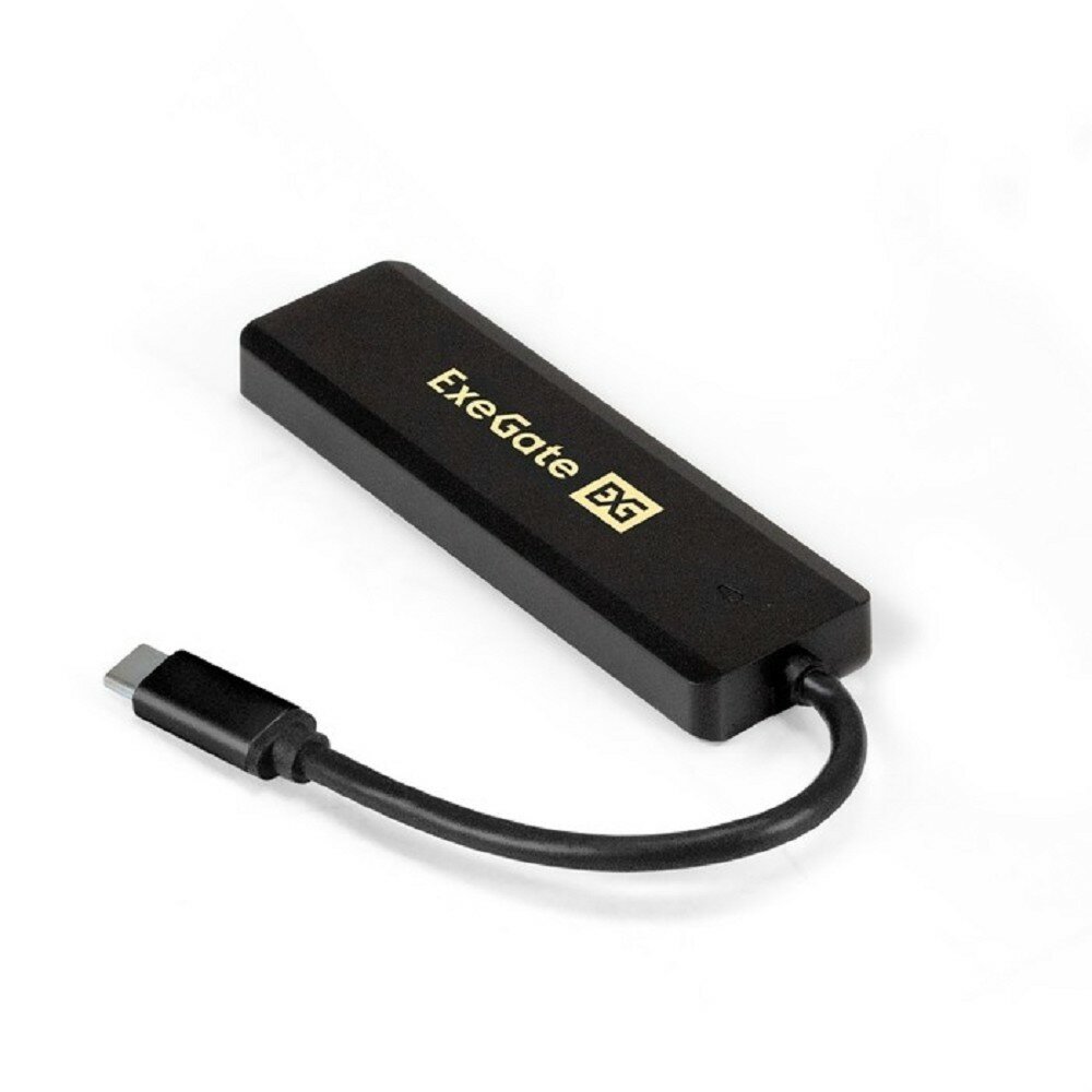 USB-концентратор ExeGate DUB-4CP, USB Type C, 4 порта, USB 3.0, черный