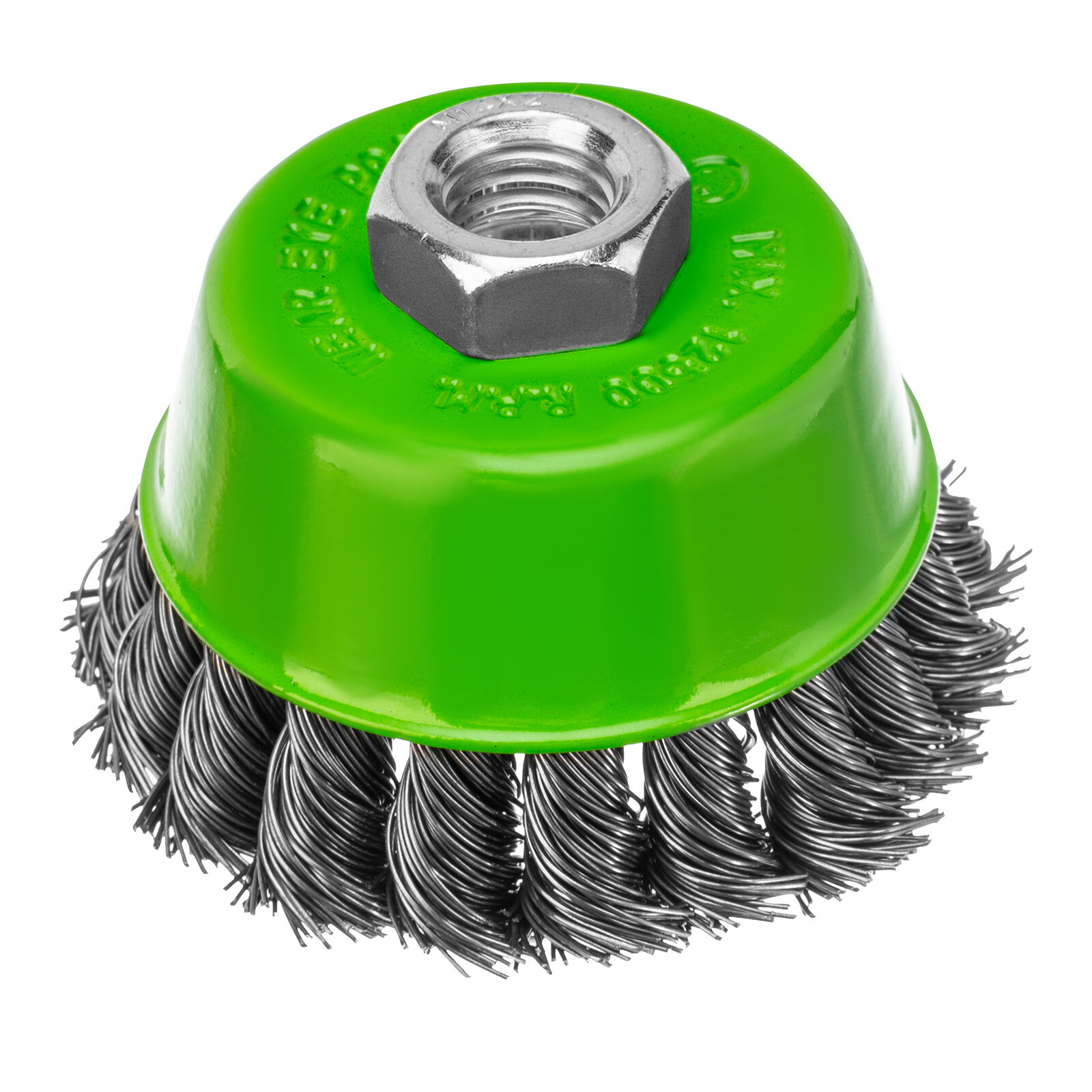 Щетка для УШМ 75 мм Сибртех, "чашка", М14, крученая проволока 0.5 мм, на болгарку, 746247