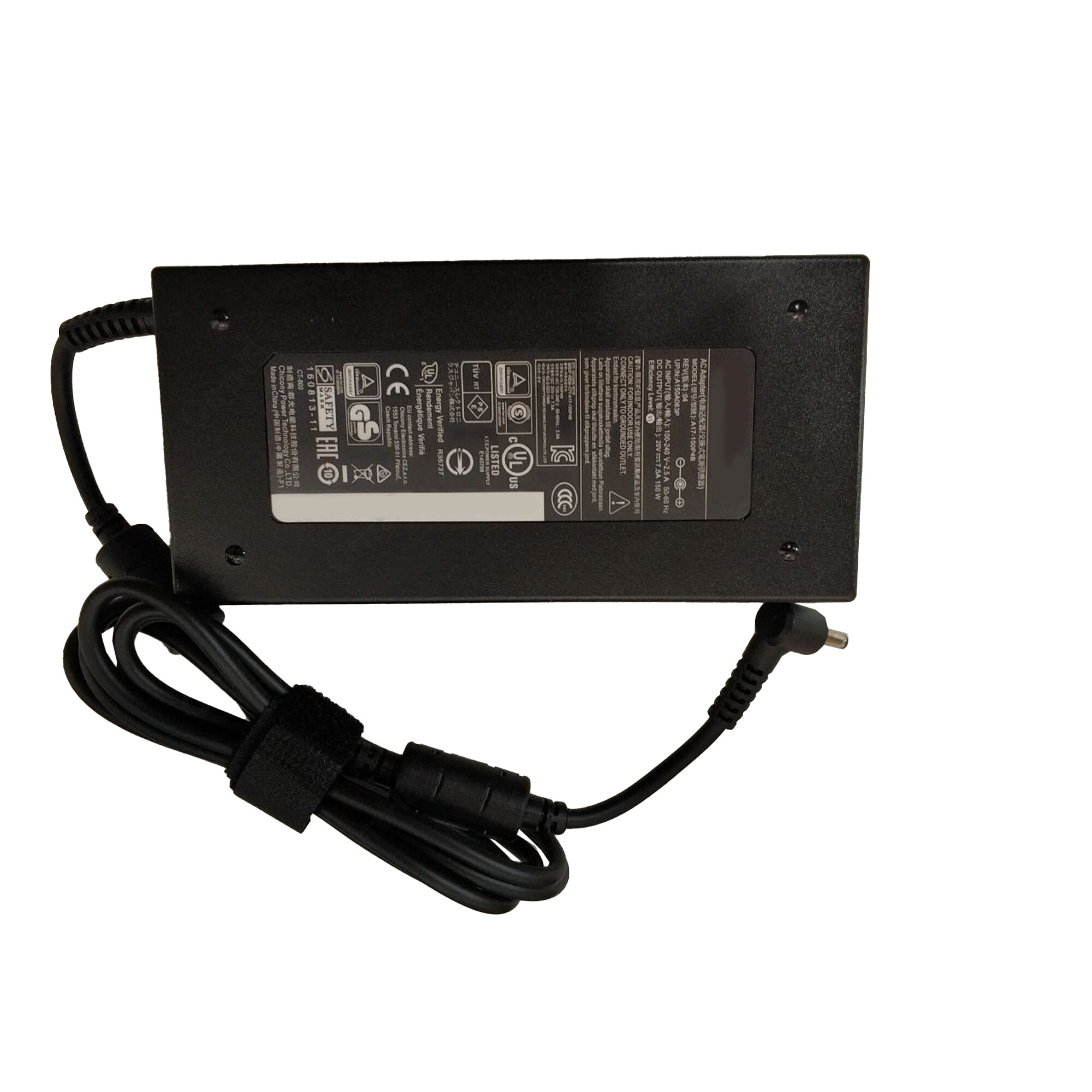 Блок питания (сетевой адаптер) для ноутбуков MSI 4.5x3.0мм 20V 7.5A 150W черный, с сетевым кабелем