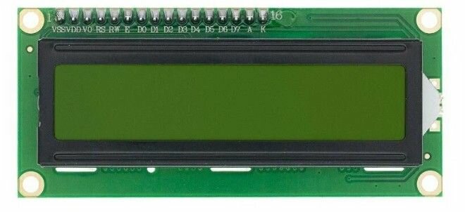 LCD1602 Символьный дисплей 16x2 Зеленый с выводами