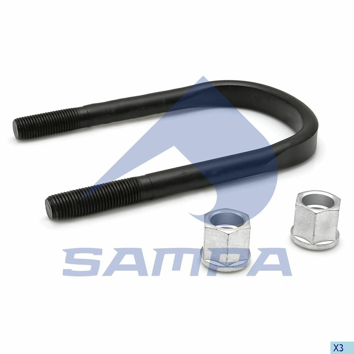 Стремянка BPW М22х2,5х258/238x128 с гайками (плоская) 071.038/1 SAMPA