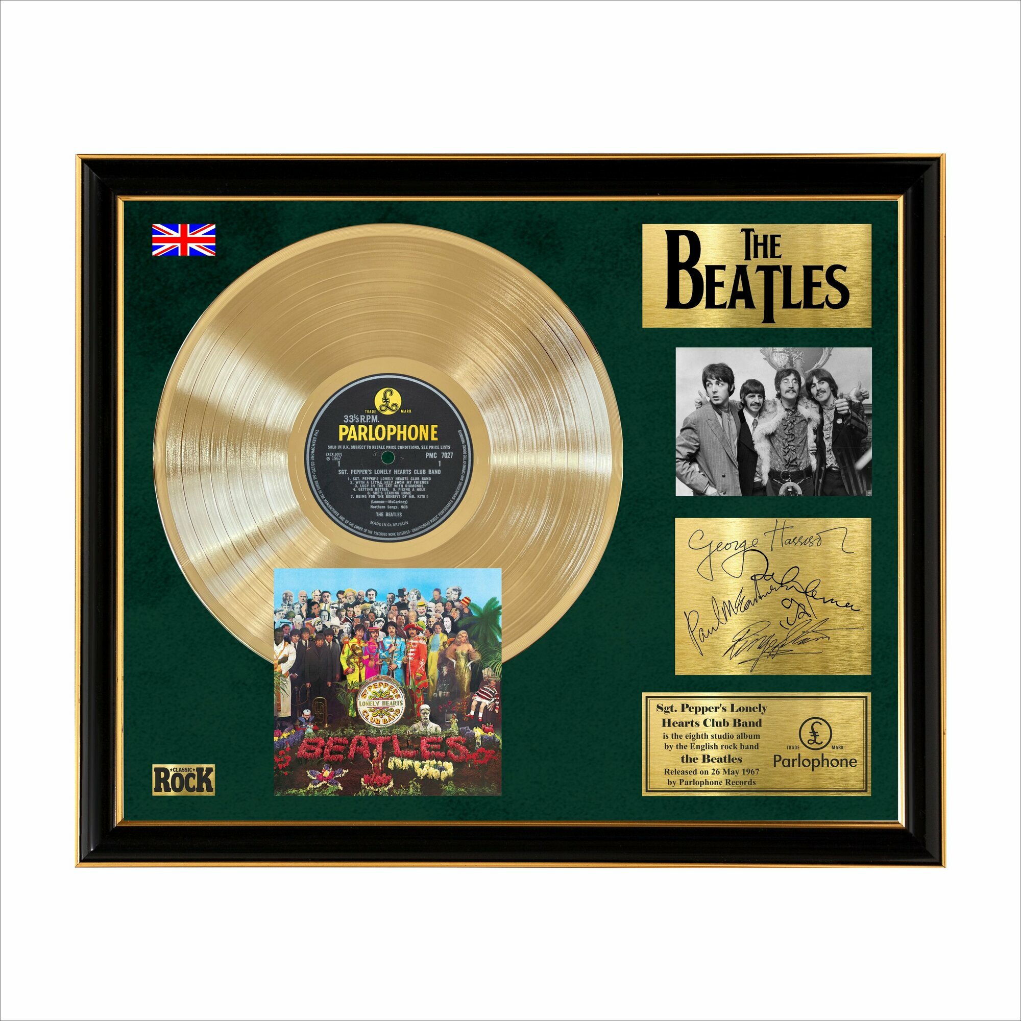 The Beatles Золотой винил в рамке