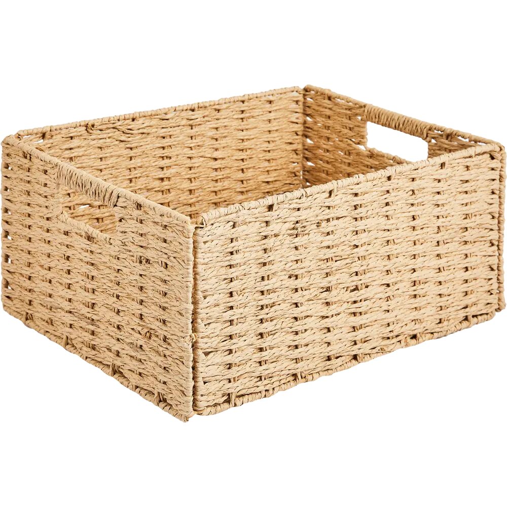 Корзина для хранения 38x18x28 см бумага цвет бежевый