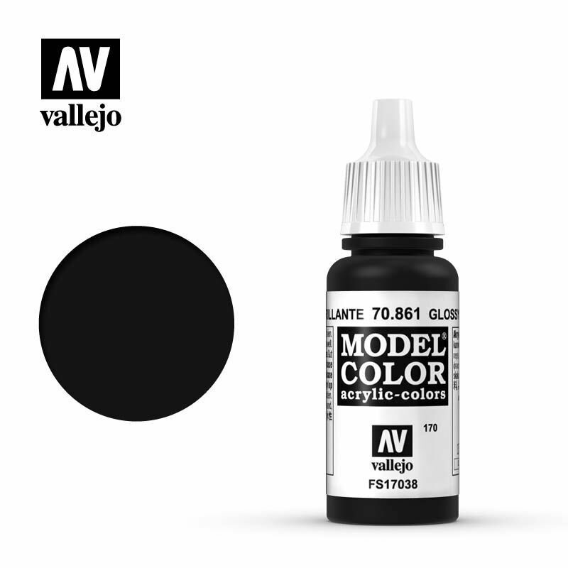 Лак Vallejo серии Model Color - Gloss Black (17 мл)