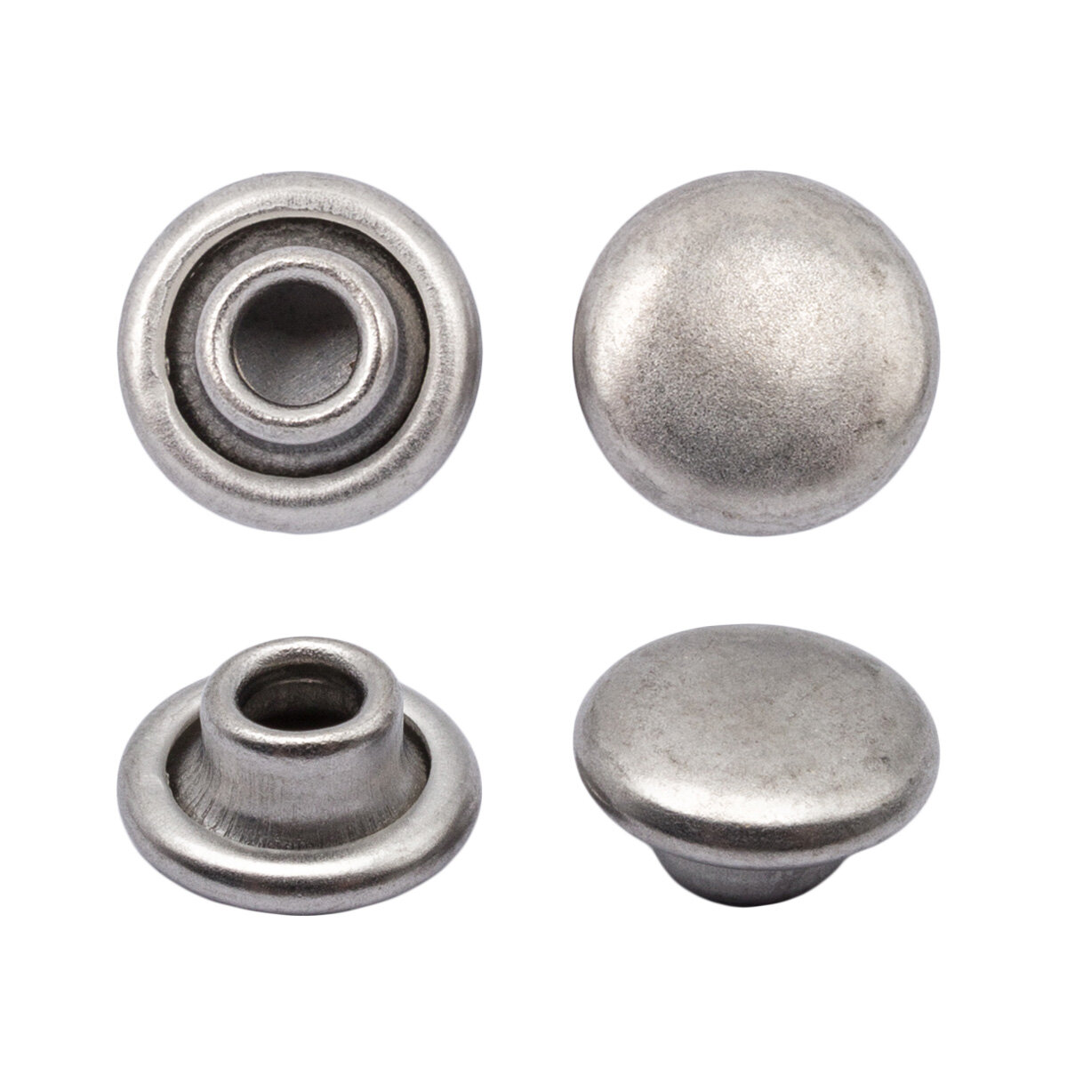 Хольнитены односторонние джинсовые 7 мм, BIG, 53421, без гвоздика, металл (серебро), 100 шт