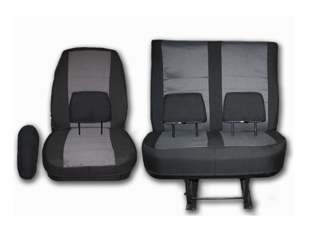 Чехлы сидений для а/м Газель Next 3-х мест, а/м Газон Next "на 3 подголовника" (серый) жаккард