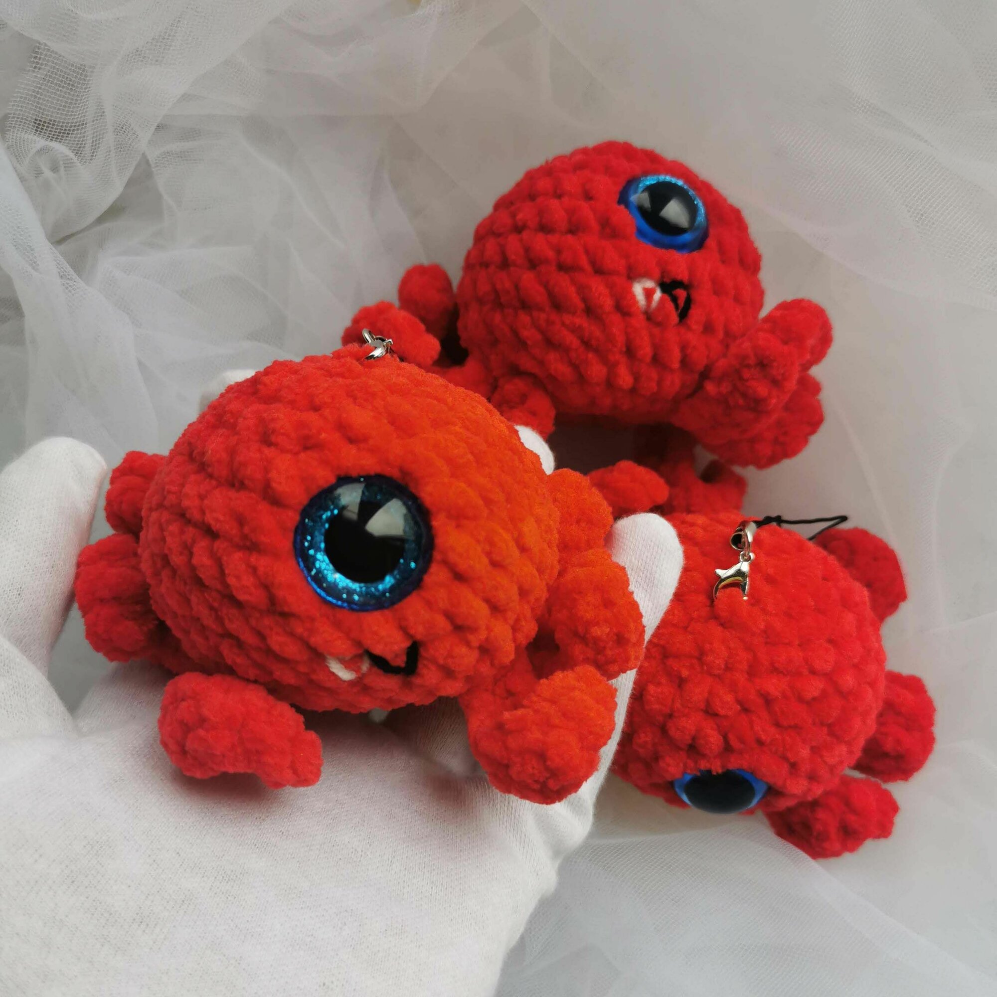 Вязаная игрушка монстрик Паук, хэллоуин