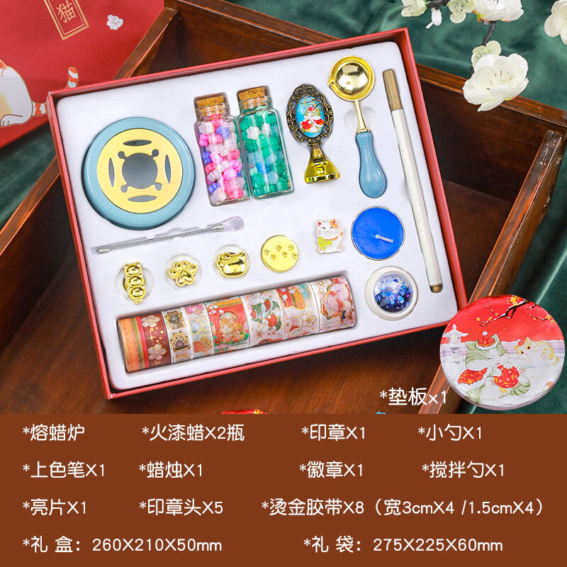 Оригинальный набор для изготовления восковых печатей: подложка для работы с воском, восковые бусины, полный комплект, образовательный набор для творчества на день рождения.