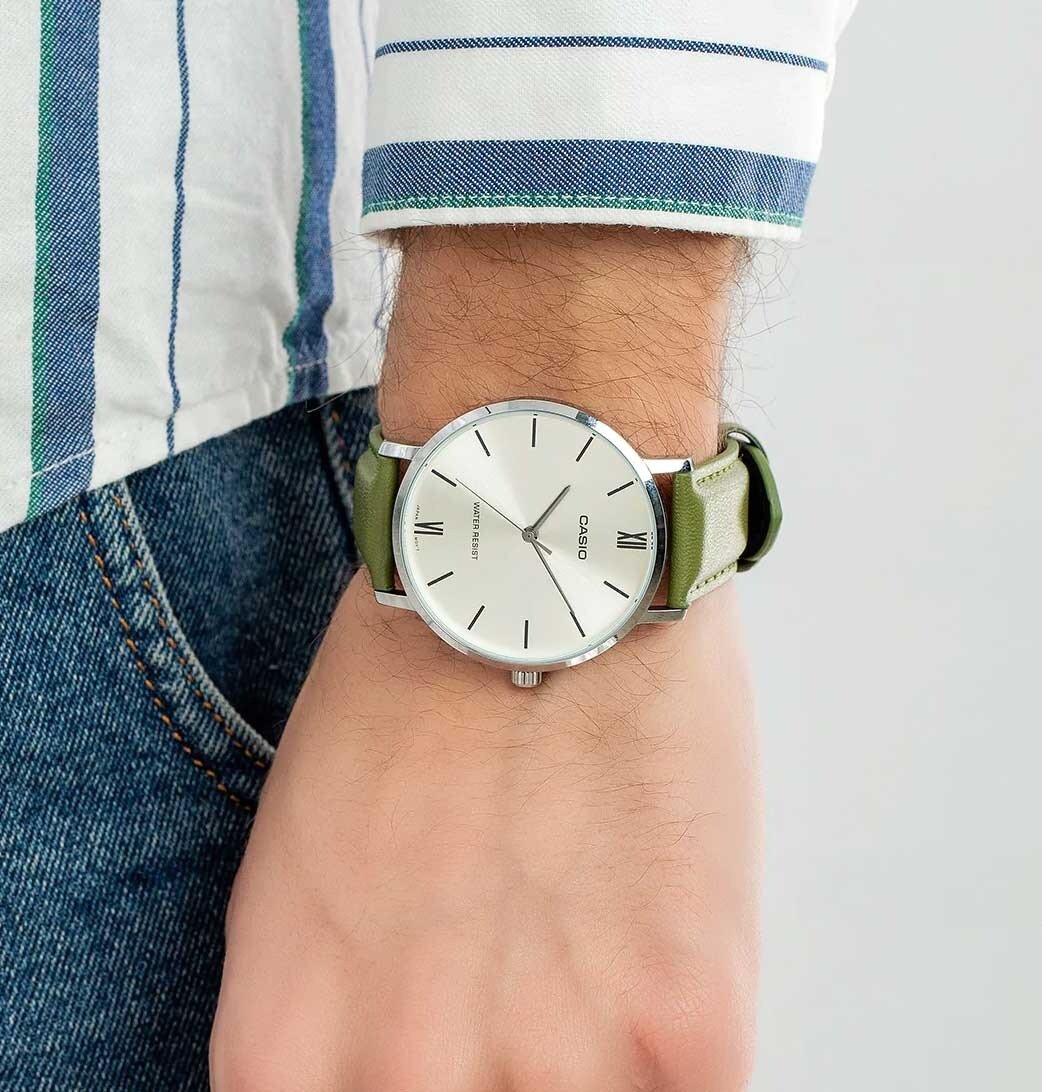 Наручные часы CASIO Collection, зеленый, белый — фото 1