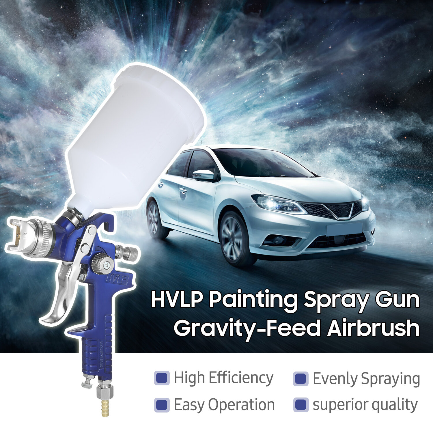 Стандартный HVLP аэрограф 1.4 мм для авто и мебели
