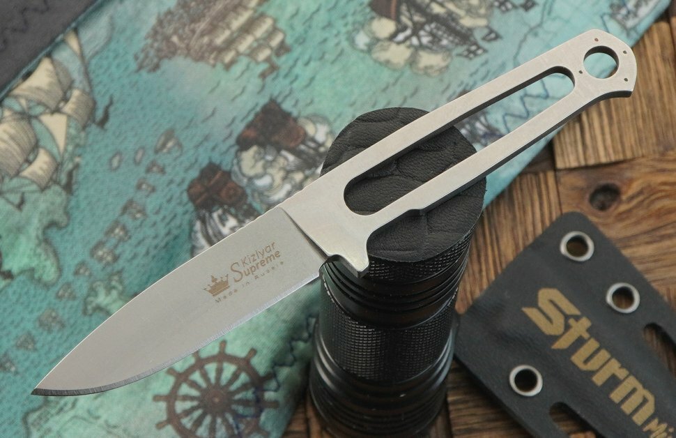 Скелетный нож Kizlyar Supreme Sturm Mini, сталь Niolox/сатин