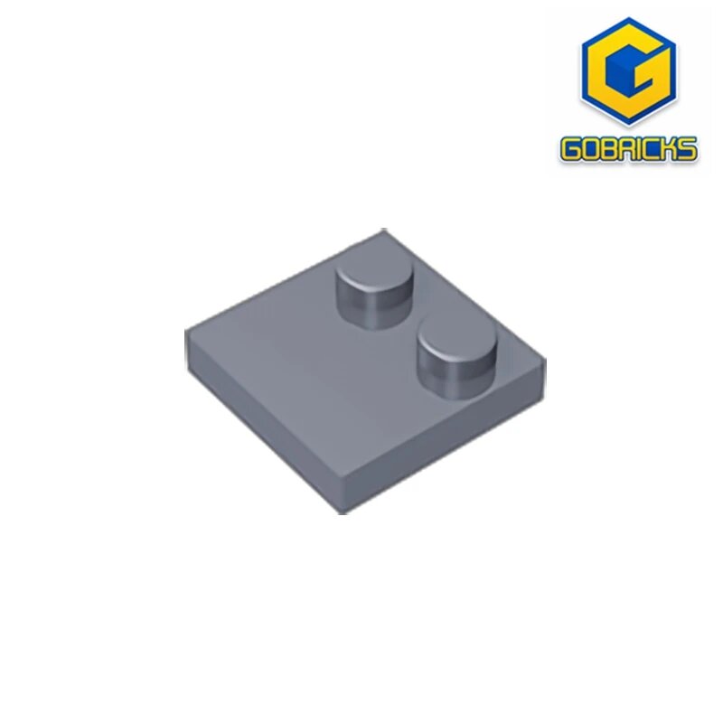 Пластиковые блоки Gobricks 2x2 Серый (092) со шпильками — фото 1