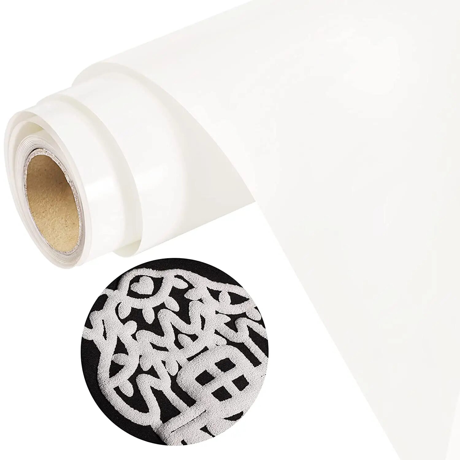 WXPYU 3D Пуф Винил для термотрансфера 25cmX100cm, белый