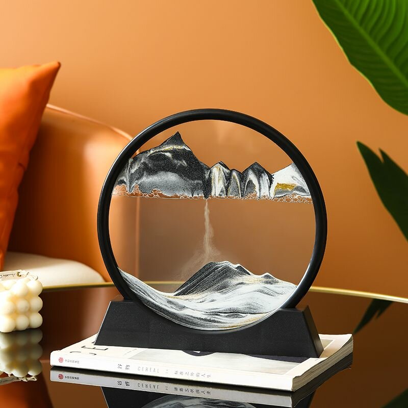 Креативные песочные часы с художественным песком для интерьера, декор гостиной и офиса, медитативное украшение стола