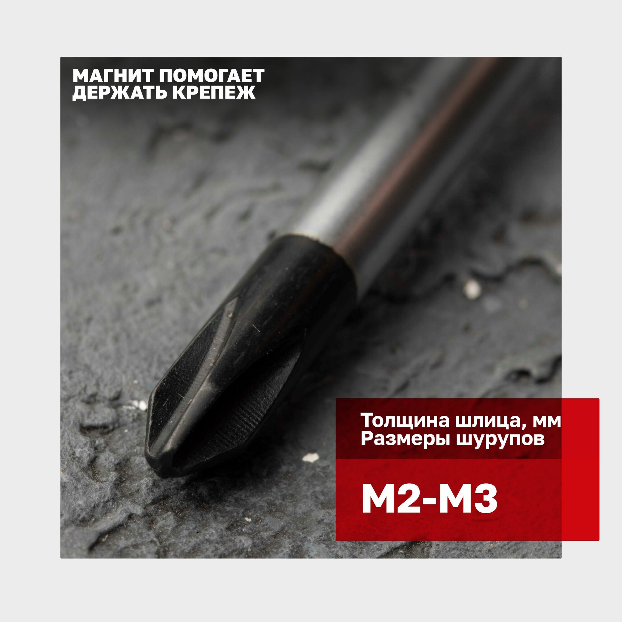 Отвертка крестовая (плюс, крестообразная) магнитная EKF Master PH1x100 мм — фото 1