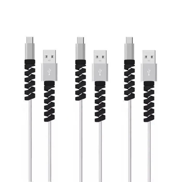 Силиконовые катушки для кабелей Apple, 6 шт. black