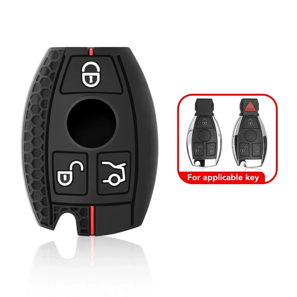 Силиконовый брелок для автомобильного ключа с дистанционным управлением, чехол для Mercedes Benz W204 W205 W212 W213 W176 W177 W219 A B C E S Class GLC CLA AMG 3 Buttons