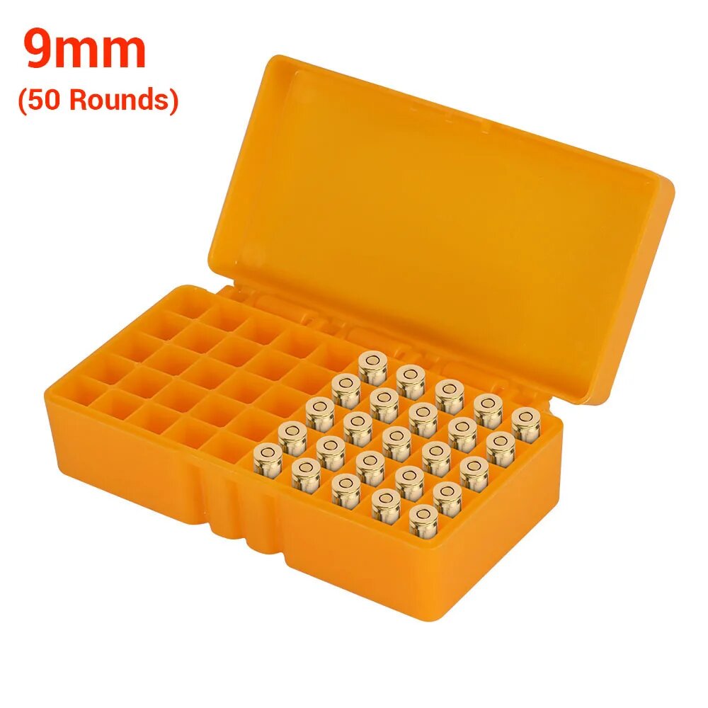Тактический ящик для патронов пластиковый 50/100 шт. 9mm Orange 50Rounds
