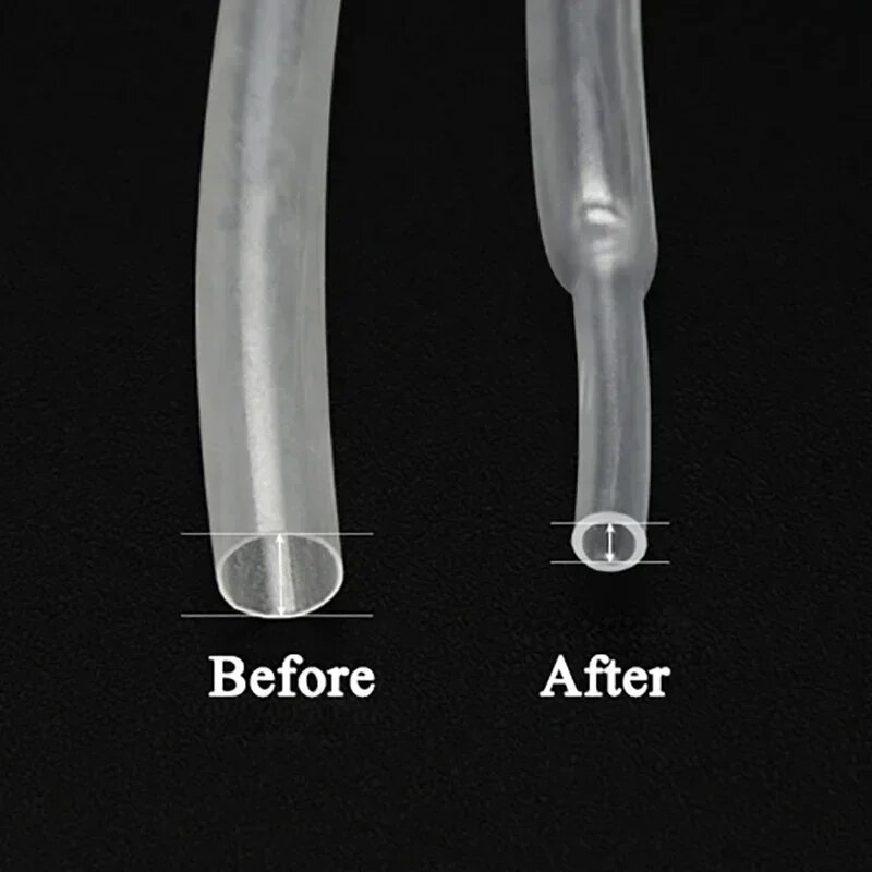 Теплоусадочные трубки полиолефиновые 10 м 2:1 Dia 2mm, Clear