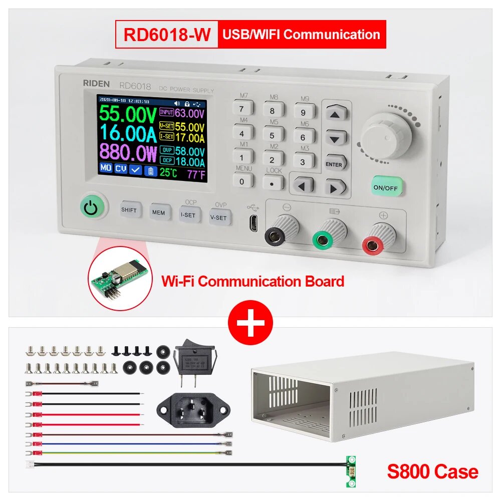 RD6018-W 60В 18А, Wi-Fi, S800 Корпус