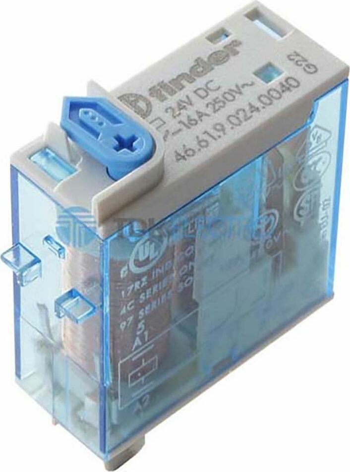 Миниатюрное реле FINDER 466190240040 промышленное электромеханическое 1СO 16A кнопка тест + мех. индикатор