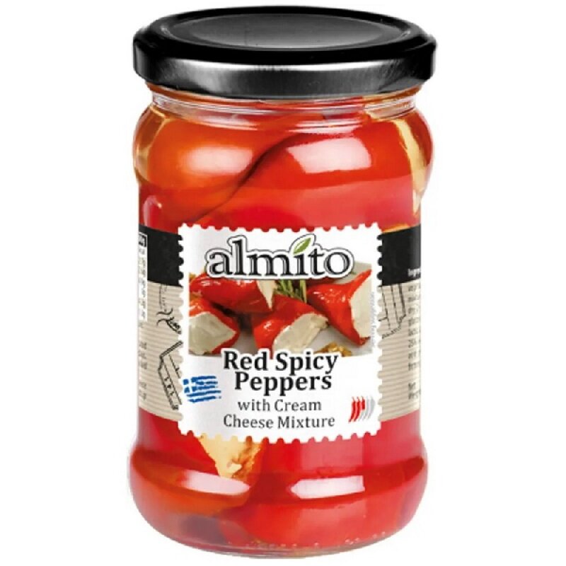Перец ALMITO красный фаршированный сырным кремом /стекло/ 320мл
