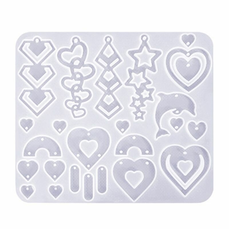 Силиконовая форма для кулона в форме сердца, гибкий аксессуар, ювелирные студии и домашнее ремесло