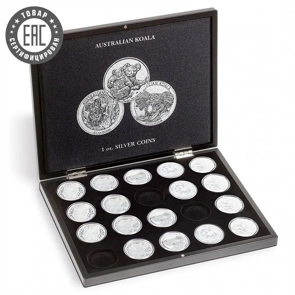 Коробка на 20 монет номиналом 1 доллар в капсулах - Коала. Leuchtturm, #347920