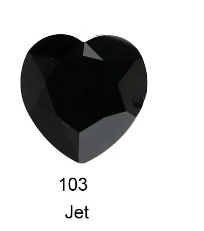 Стразы сердце 28 мм, цвет 103 Jet