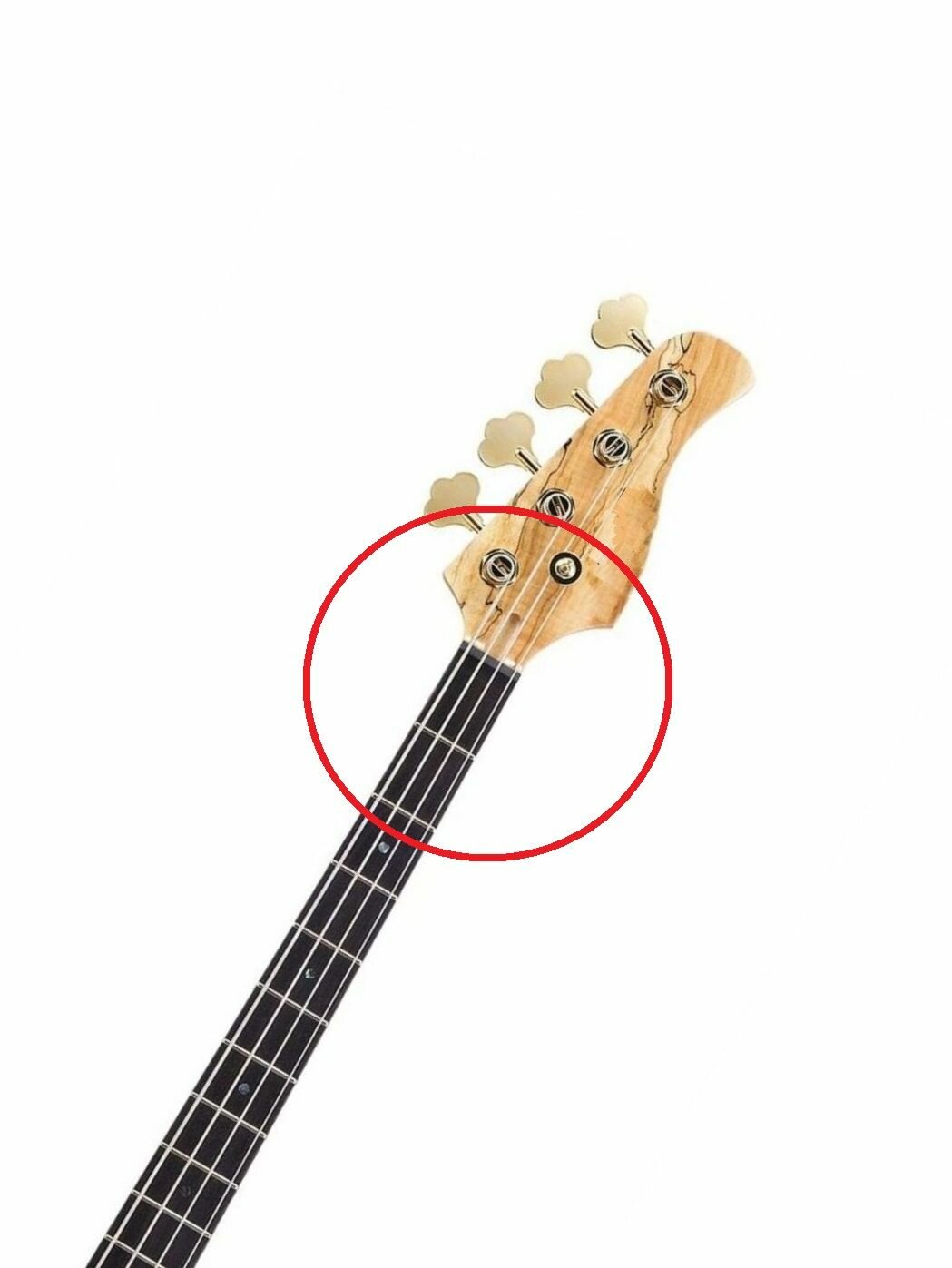 Верхний порожек для 4-х струнной бас гитары, цвет чёрный 42х9х5,5
