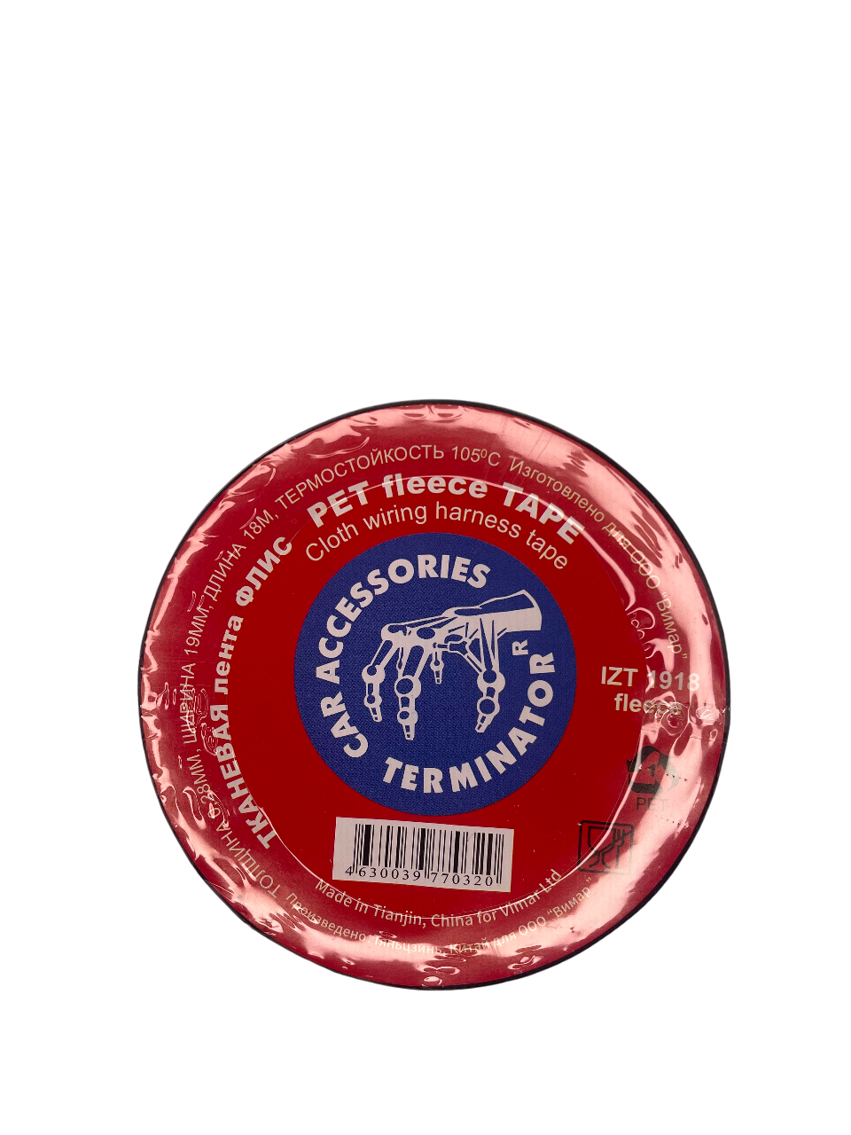 Изолента Terminator IZT1918 Fleece, 18х19 мм, 1 штука, черная