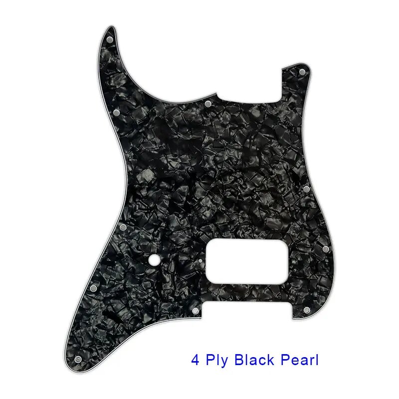 Pleroo накладка для левой гитары Tom Delonge Strat Черный, 4 ply black pearl