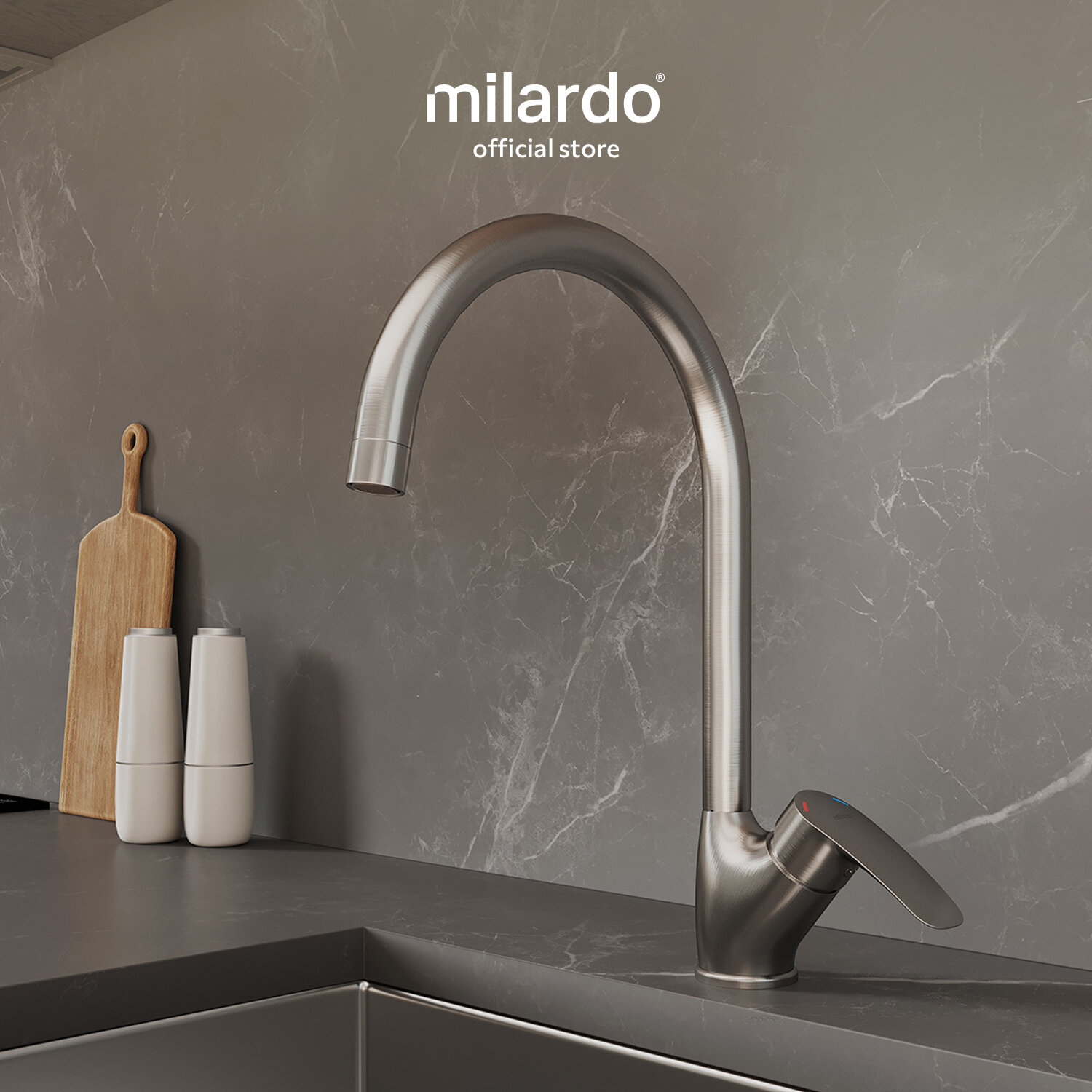 Смеситель для кухни Milardo Rora RORBN0JM05 цвет сатин, высокий