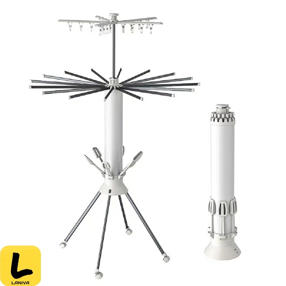 Вешалка для сушки одежды напольная, складная, сушилка для белья многофункциональная трехслойная с подставкой для обуви